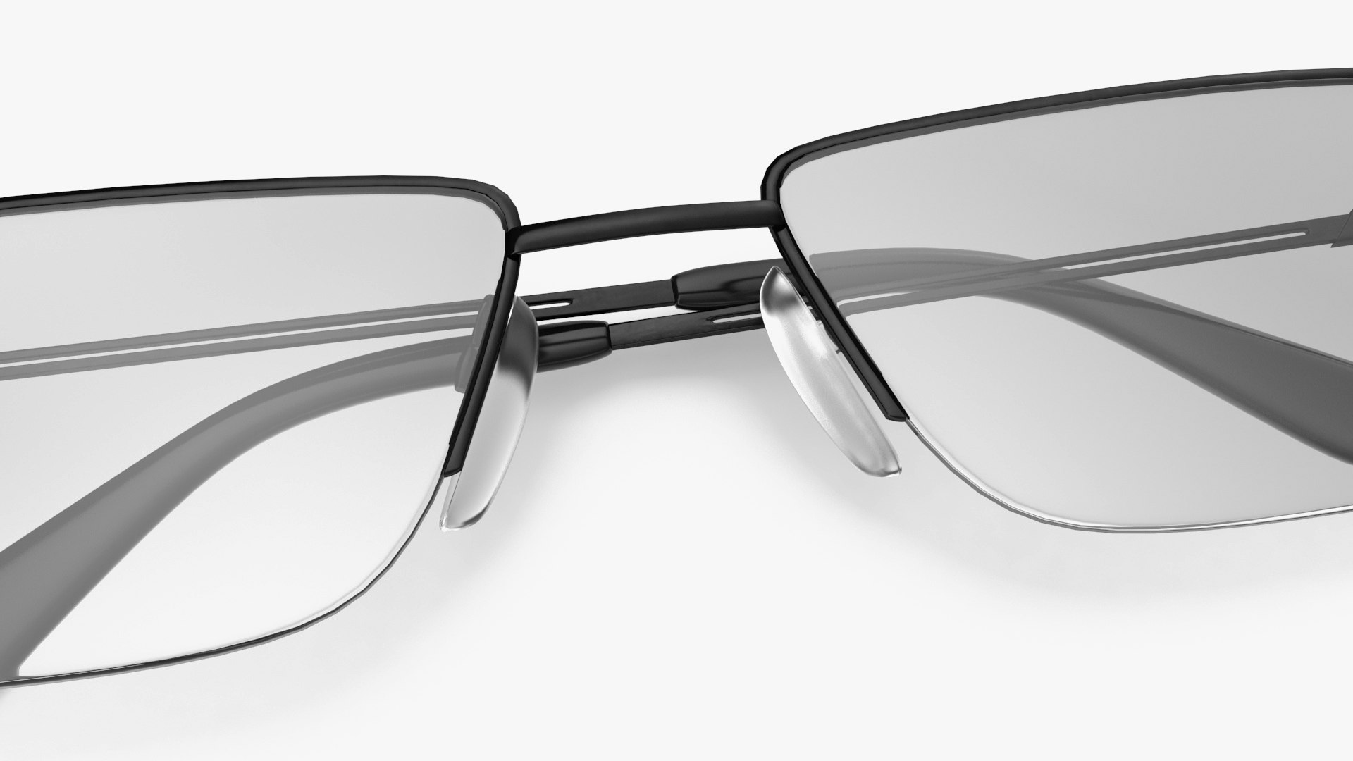3D Rectangular Glasses Black Frame Folded Model - TurboSquid 2146858