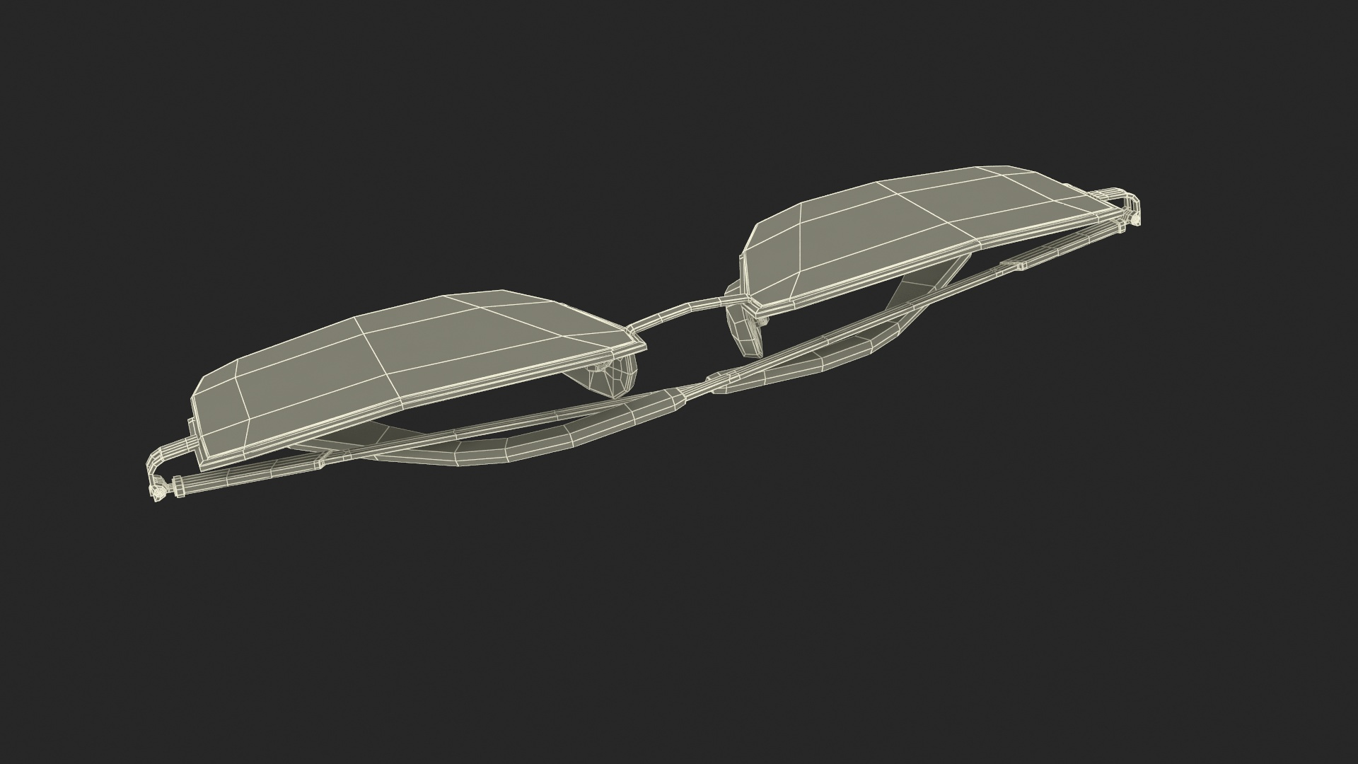 3D Rectangular Glasses Black Frame Folded Model - TurboSquid 2146858