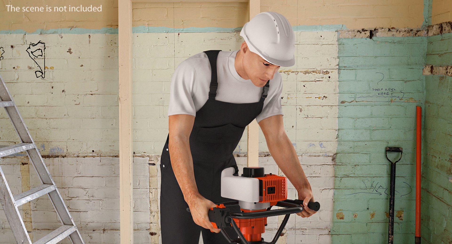 Construction Worker Earth Auger 3D Model - TurboSquid 1311261