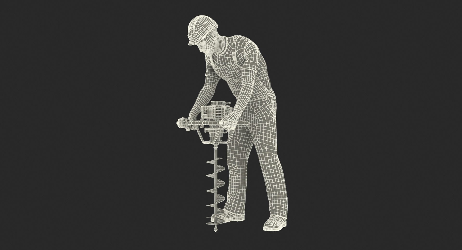 Construction Worker Earth Auger 3D Model - TurboSquid 1311261