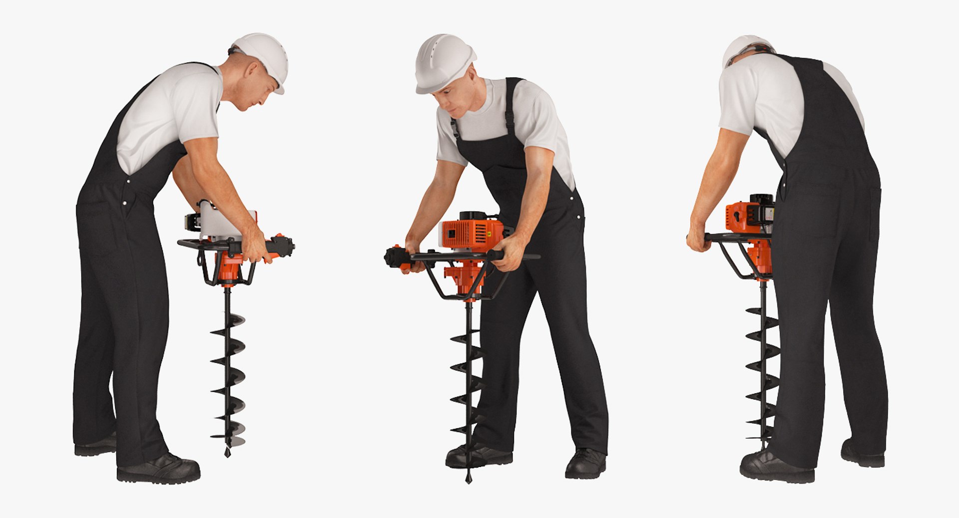 Construction Worker Earth Auger 3D Model - TurboSquid 1311261