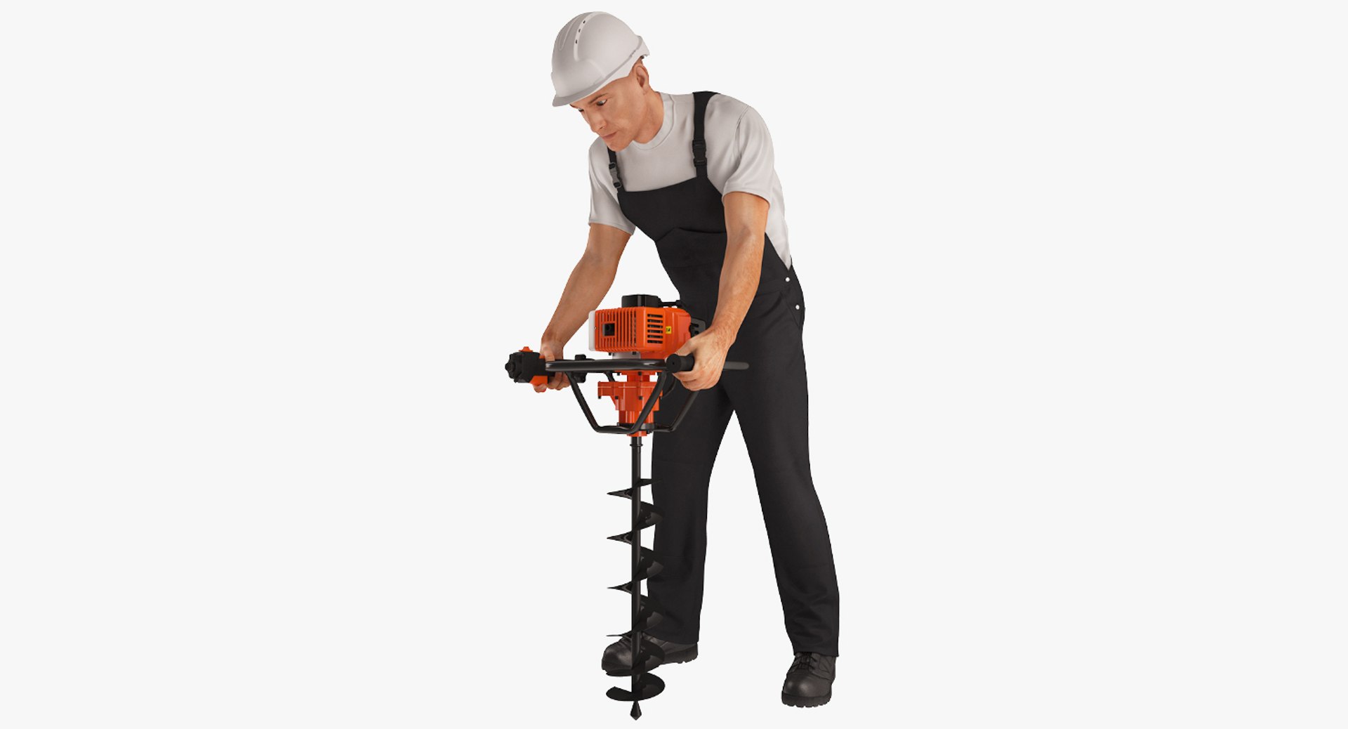 Construction Worker Earth Auger 3D Model - TurboSquid 1311261