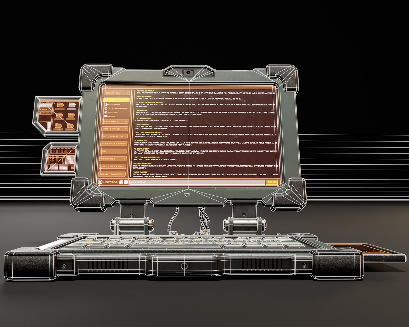 3D Model Sci-Fi Military Grade Laptop - TurboSquid 2403778