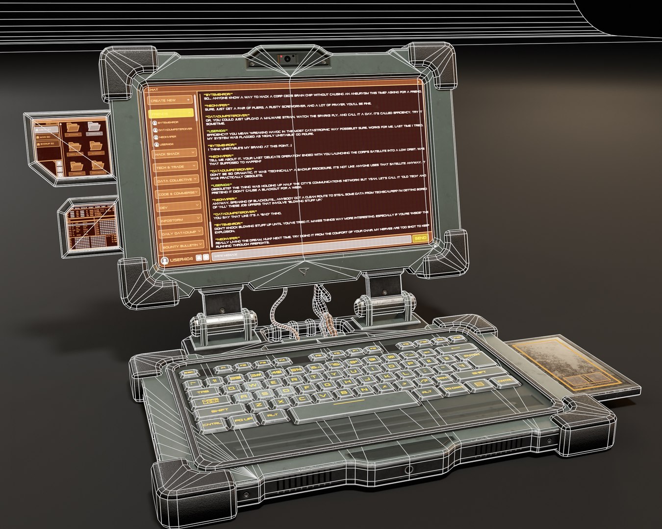 3D Model Sci-Fi Military Grade Laptop - TurboSquid 2403778