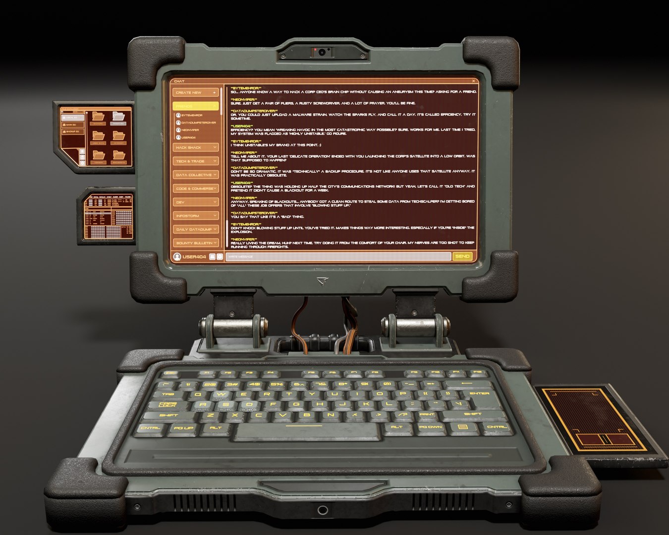 3D Model Sci-Fi Military Grade Laptop - TurboSquid 2403778