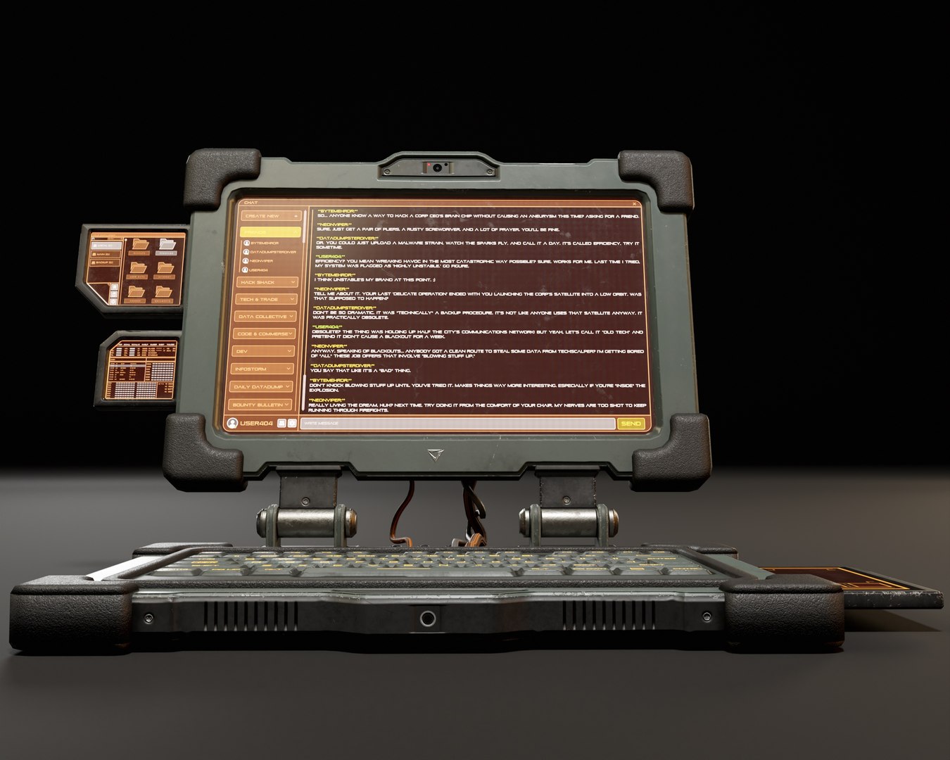 3D Model Sci-Fi Military Grade Laptop - TurboSquid 2403778