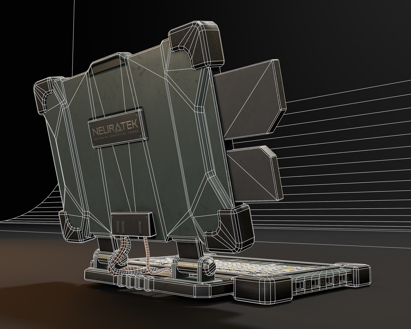 3D Model Sci-Fi Military Grade Laptop - TurboSquid 2403778