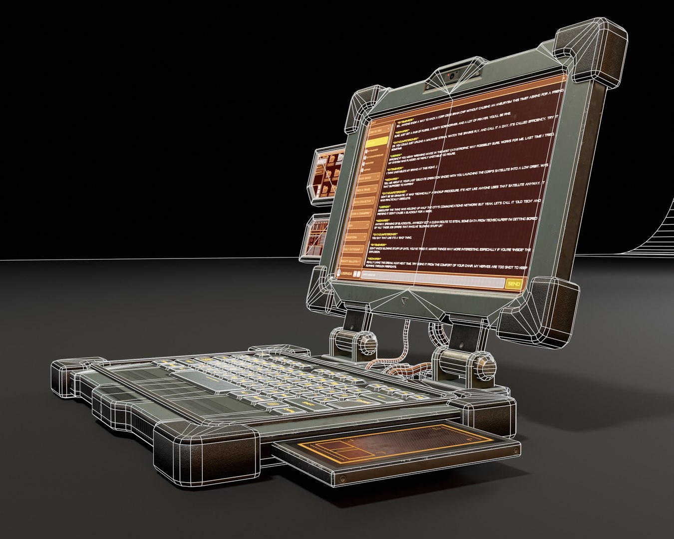 3D Model Sci-Fi Military Grade Laptop - TurboSquid 2403778