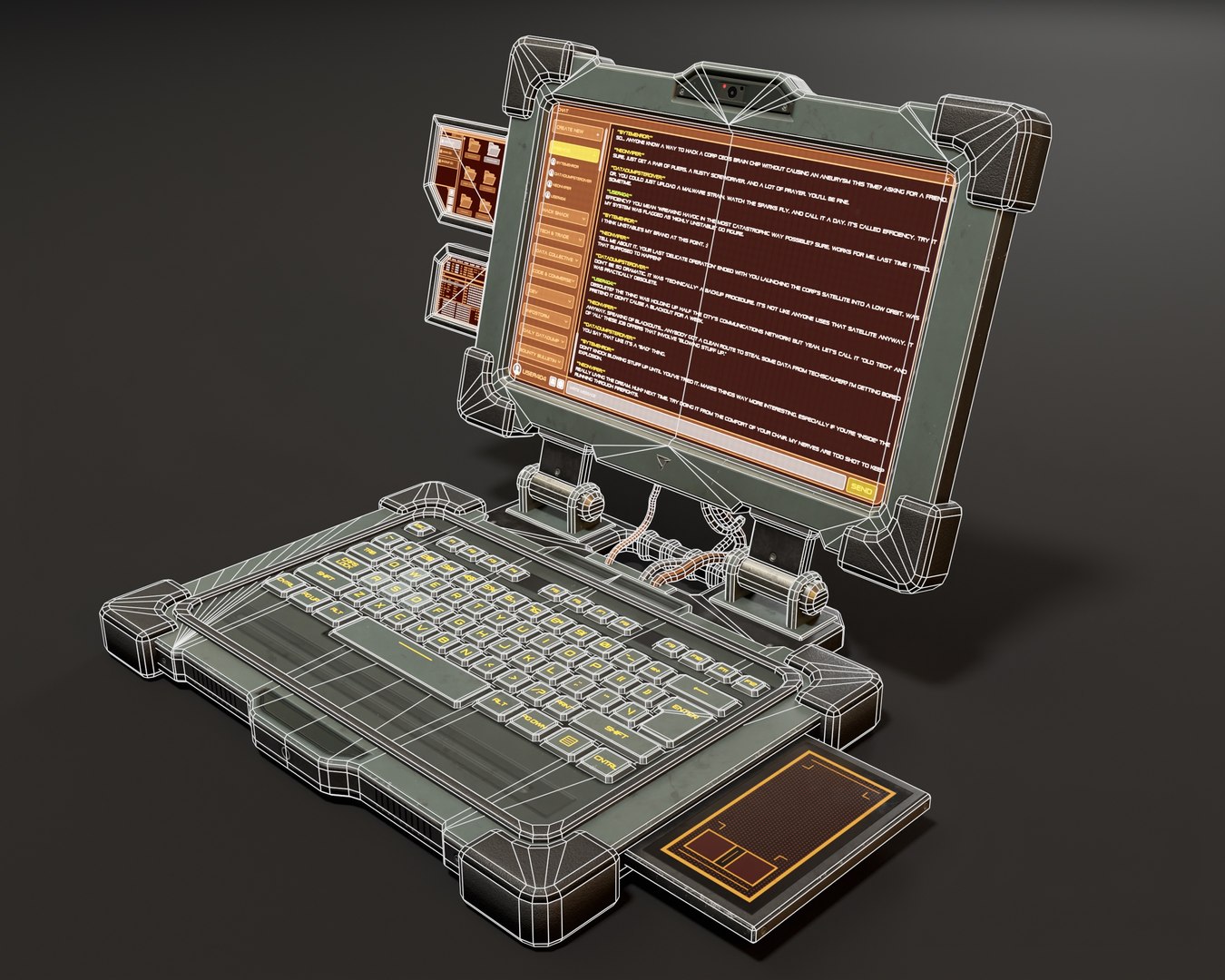 3D Model Sci-Fi Military Grade Laptop - TurboSquid 2403778