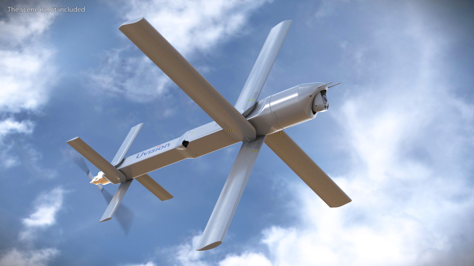 3D Model Hero 120SF Tactical Loitering UAV In Flight White Rigged ...