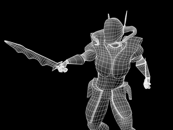 3d medieval alien knight