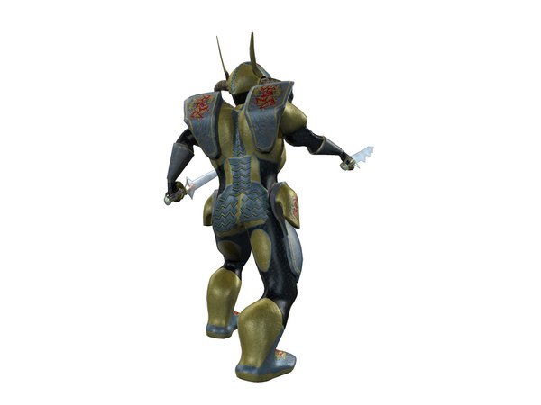 3d medieval alien knight