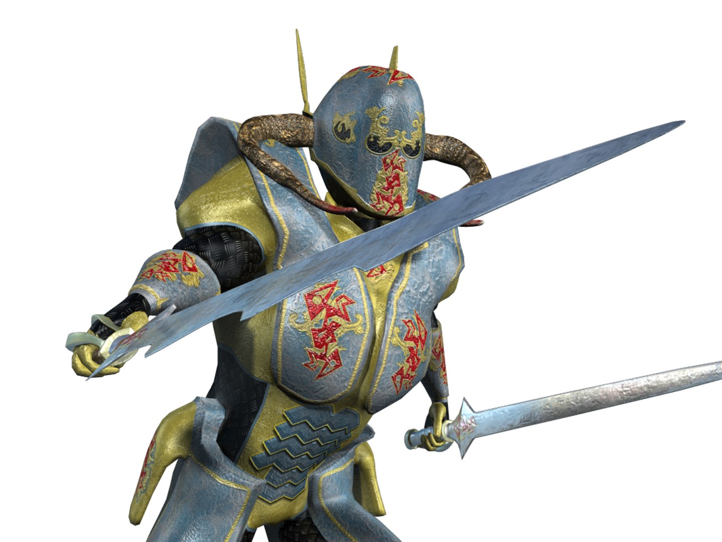 3d medieval alien knight