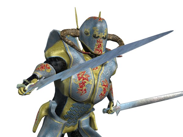 3d medieval alien knight