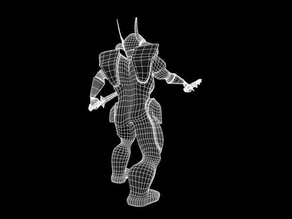 3d medieval alien knight