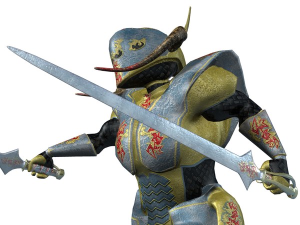 3d medieval alien knight