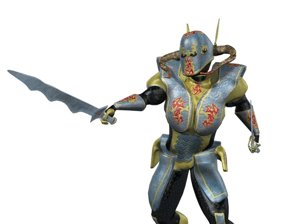 3d medieval alien knight