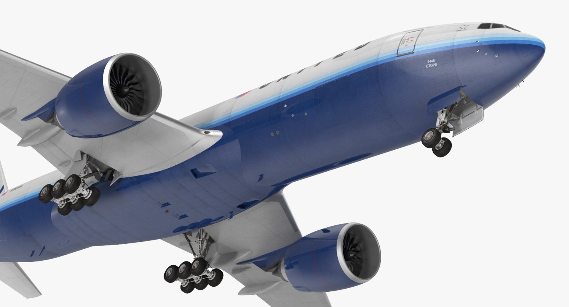 3d boeing 777 freighter united airlines model
