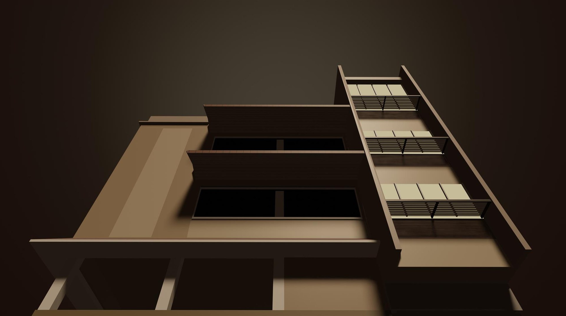 3D Building In Sepia Tone - TurboSquid 1887580