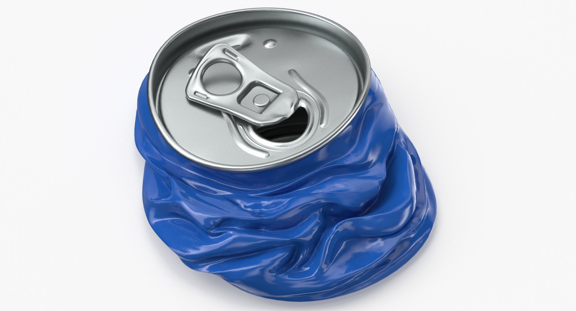 Aluminum Can Red And Blue Flattened 3D Model - TurboSquid 1866140