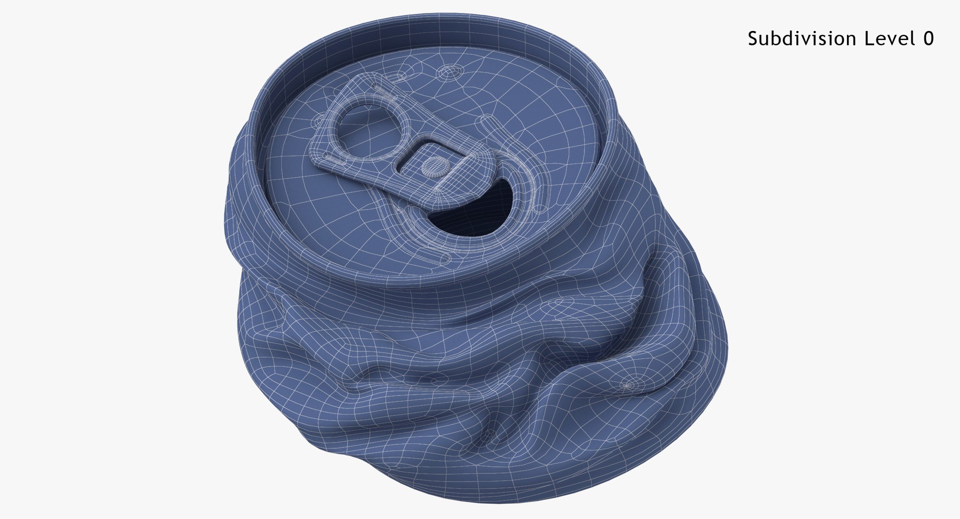 Aluminum Can Red and Blue Flattened 3D model - TurboSquid 1866140