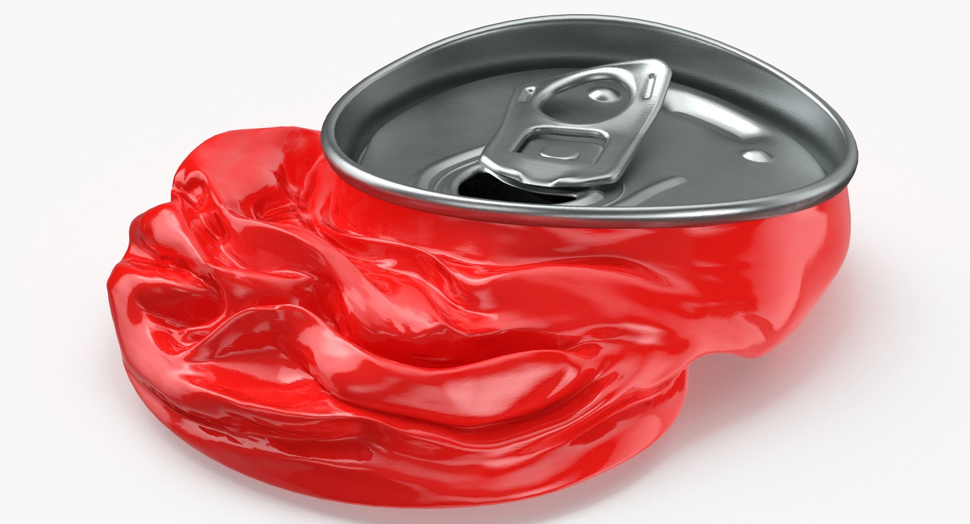 Aluminum Can Red And Blue Flattened 3D Model - TurboSquid 1866140
