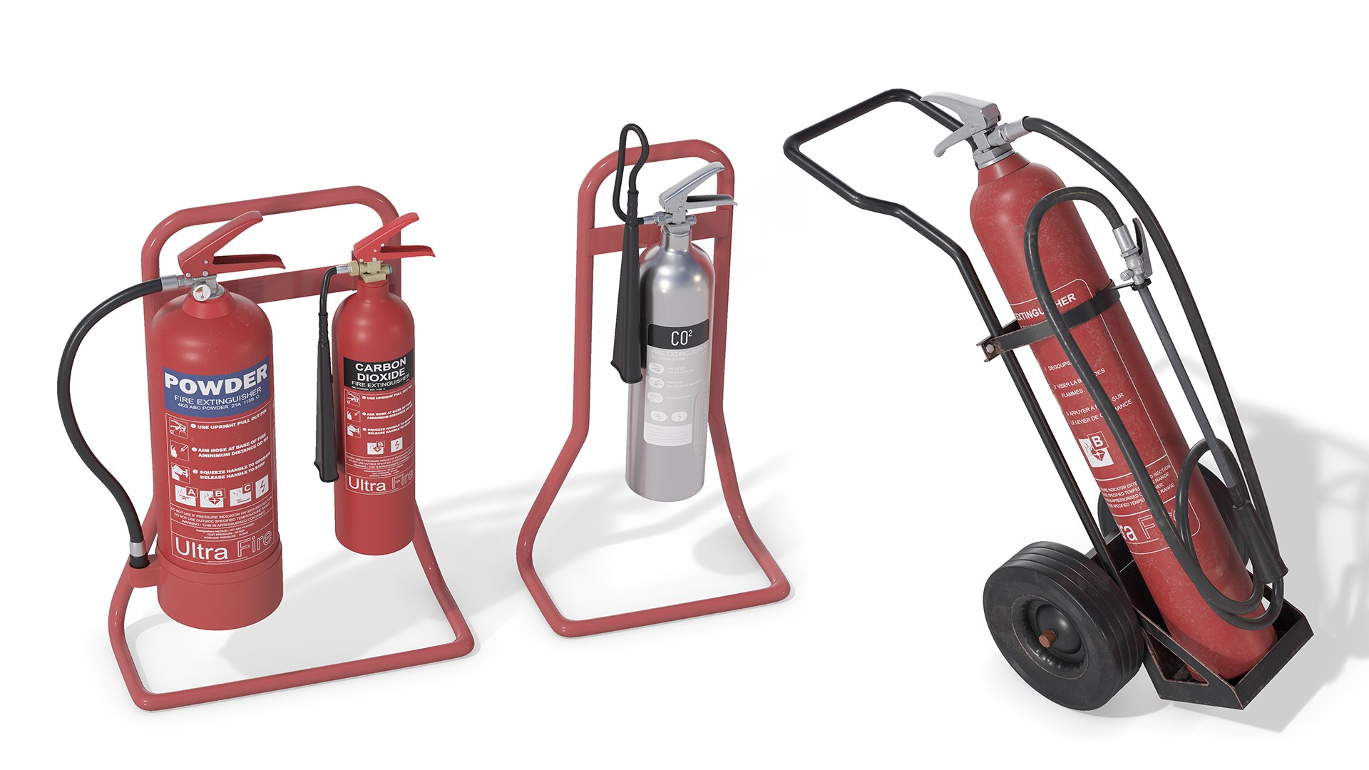 Fire Extinguishers Set 3D Model - TurboSquid 2123648