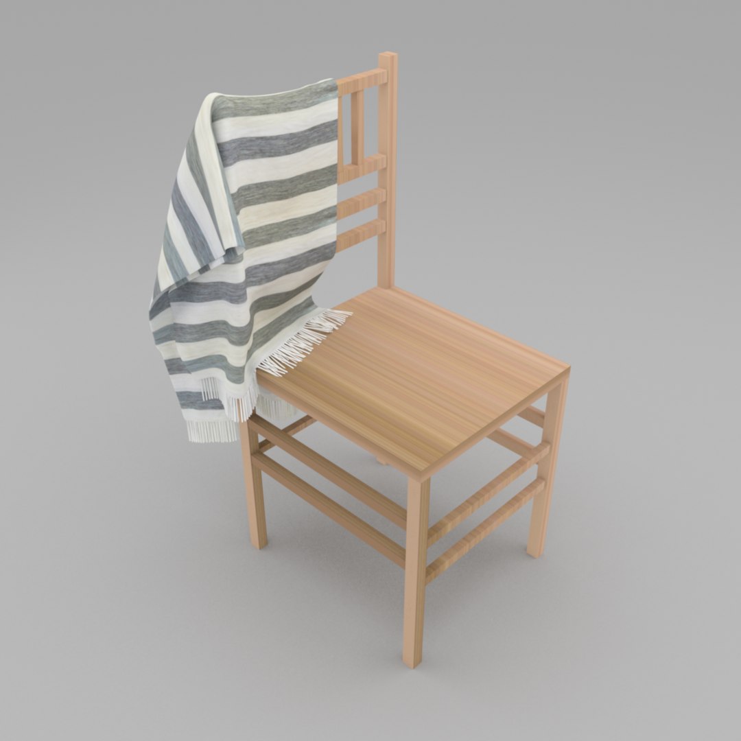 Study Table Chair 3d Model