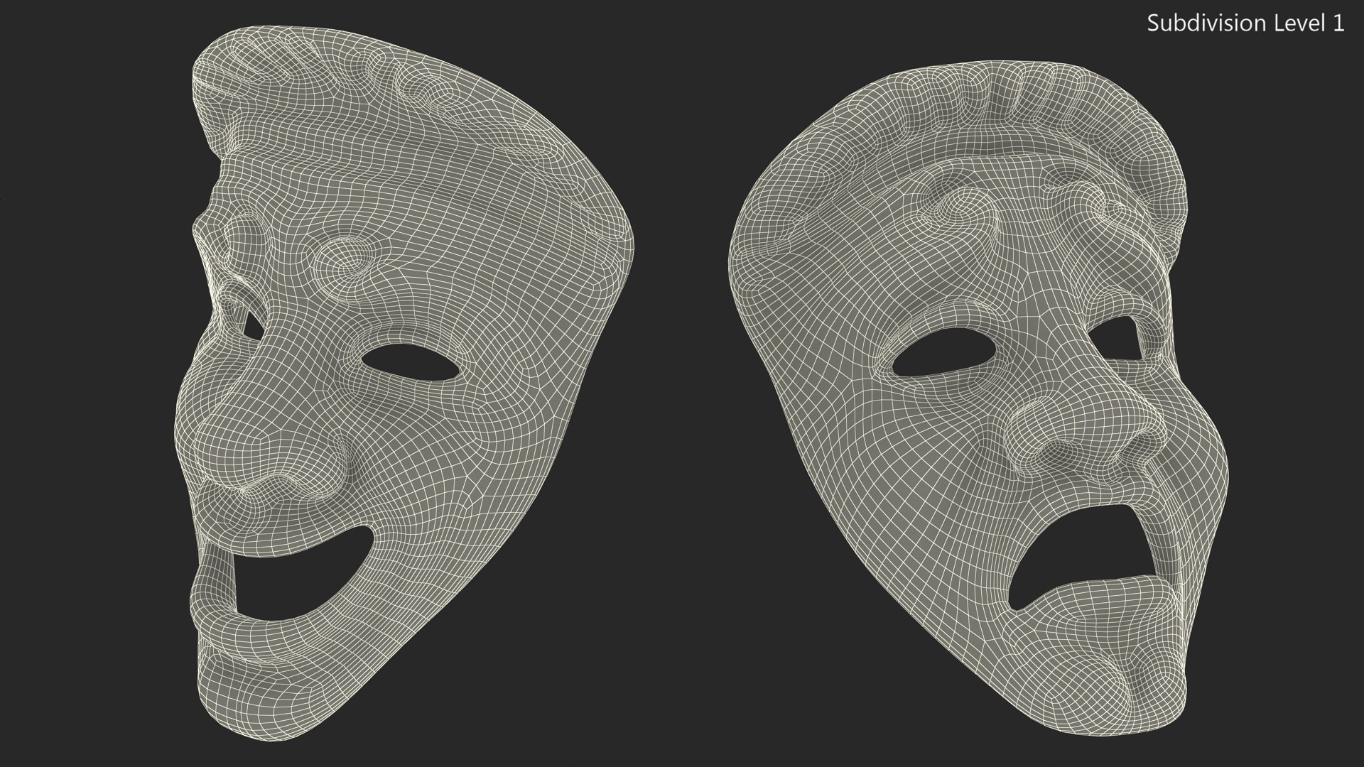 3D model Comedy and Tragedy Masks - TurboSquid 2094950