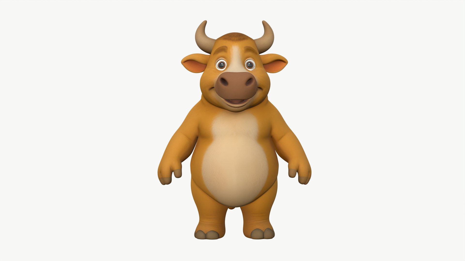 High-Quality Stylized Cartoon Bull 3D Model - TurboSquid 2457773