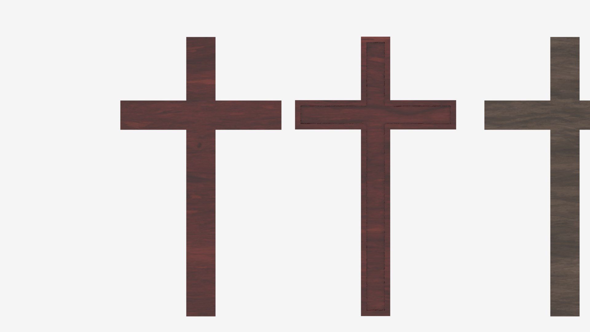 LowPoly Wooden Cross Collection 3D - TurboSquid 1839062