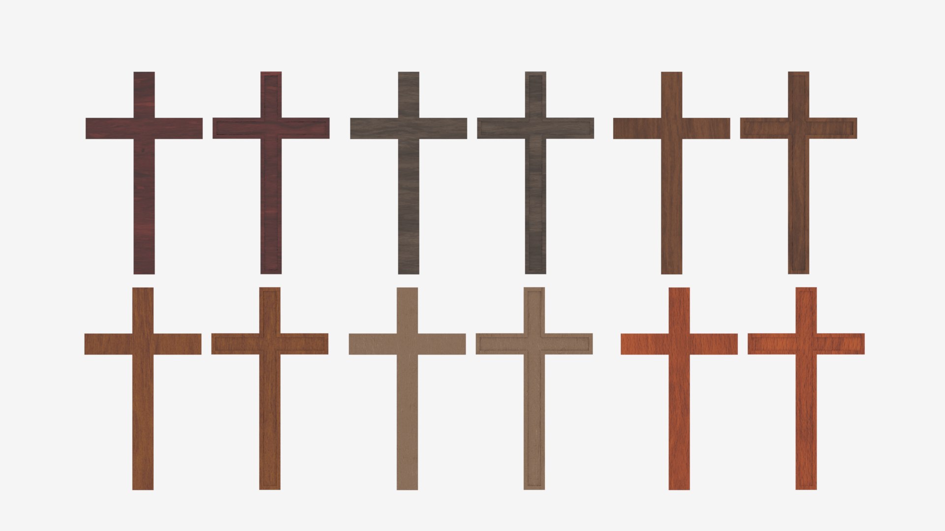 LowPoly Wooden Cross Collection 3D - TurboSquid 1839062