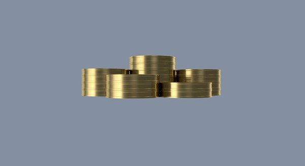 3D Stack Dollar Coins Gold model - TurboSquid 1956010