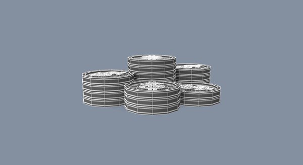 3D Stack Dollar Coins Gold model - TurboSquid 1956010