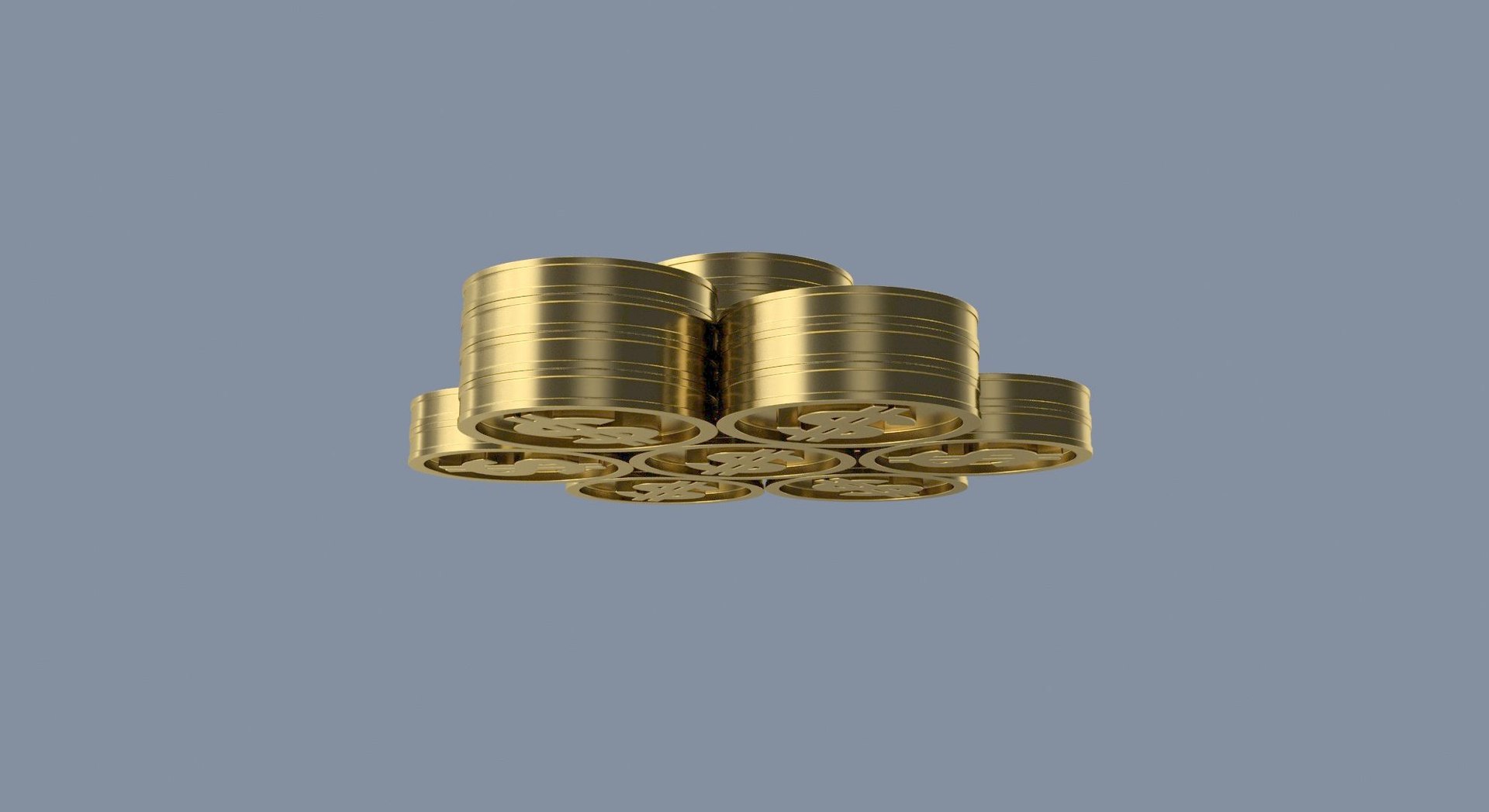 3D Stack Dollar Coins Gold Model - TurboSquid 1956010