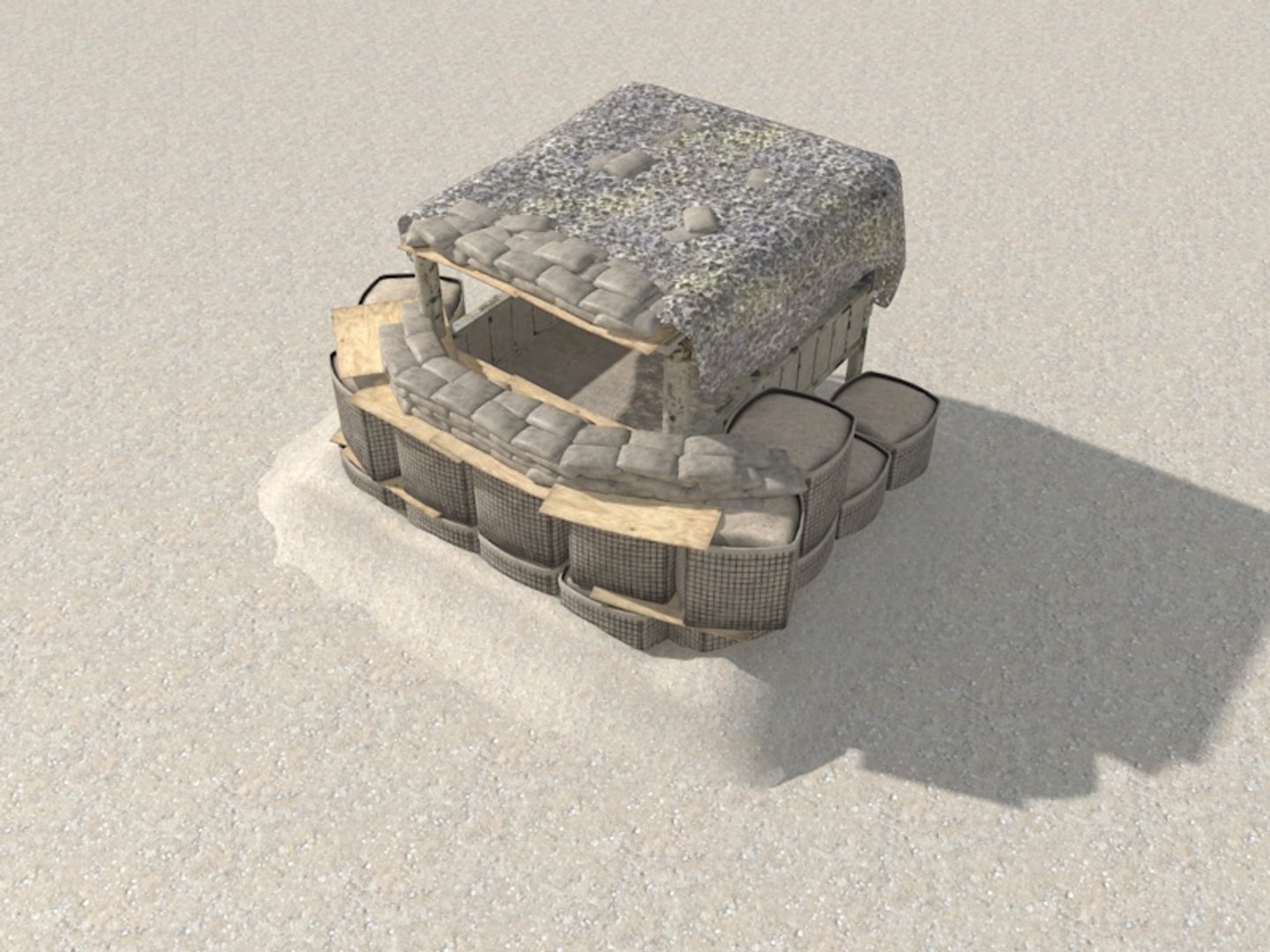 3d Outpost Military Model