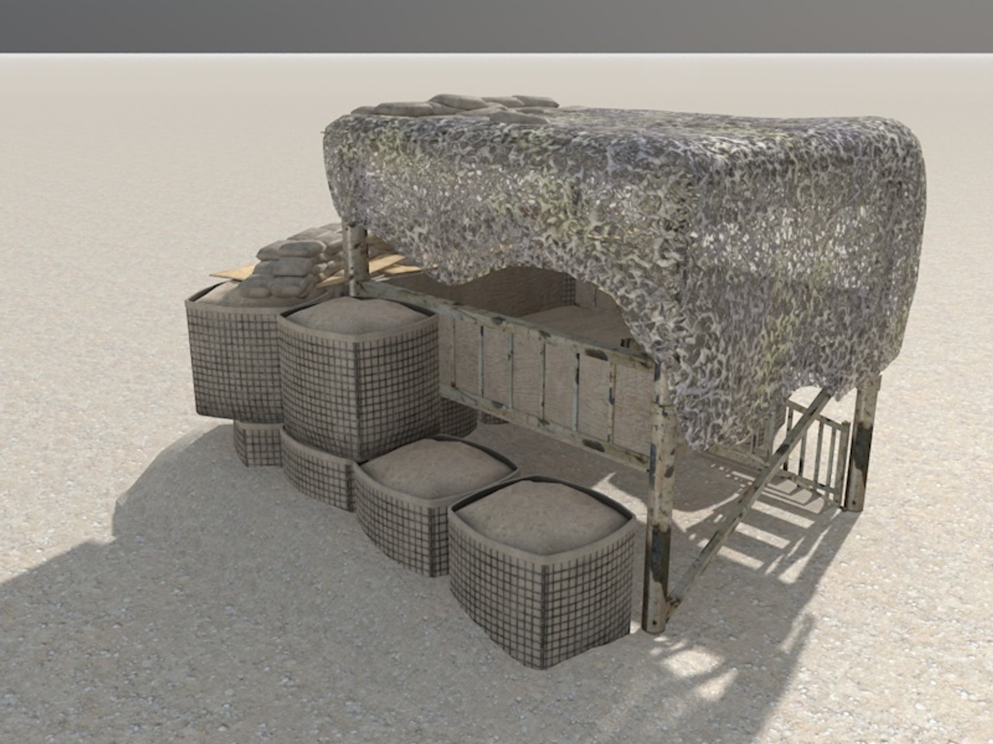 3d Outpost Military Model
