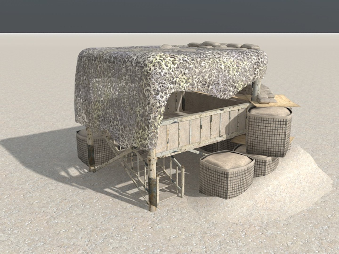 3d Outpost Military Model