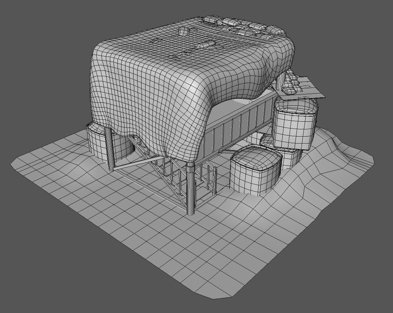 3d Outpost Military Model