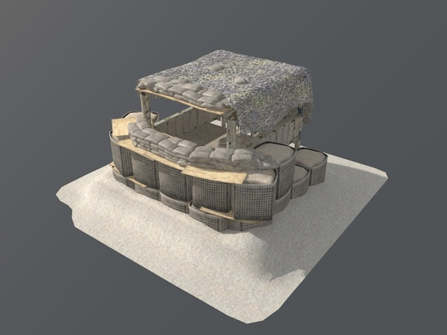 3d Outpost Military Model