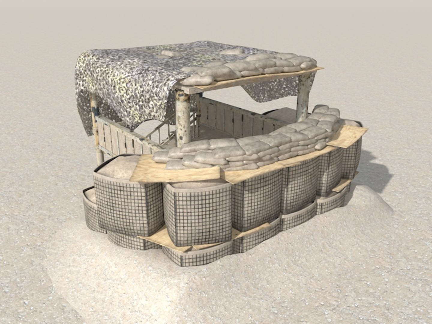 3d Outpost Military Model