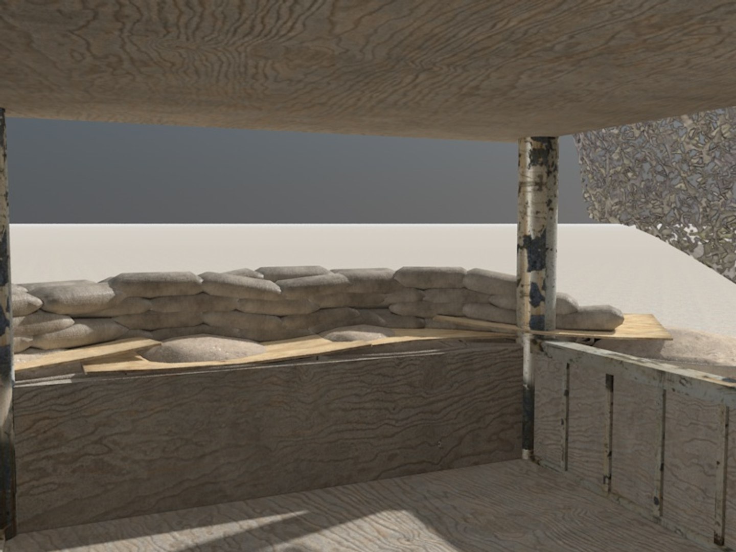 3d Outpost Military Model