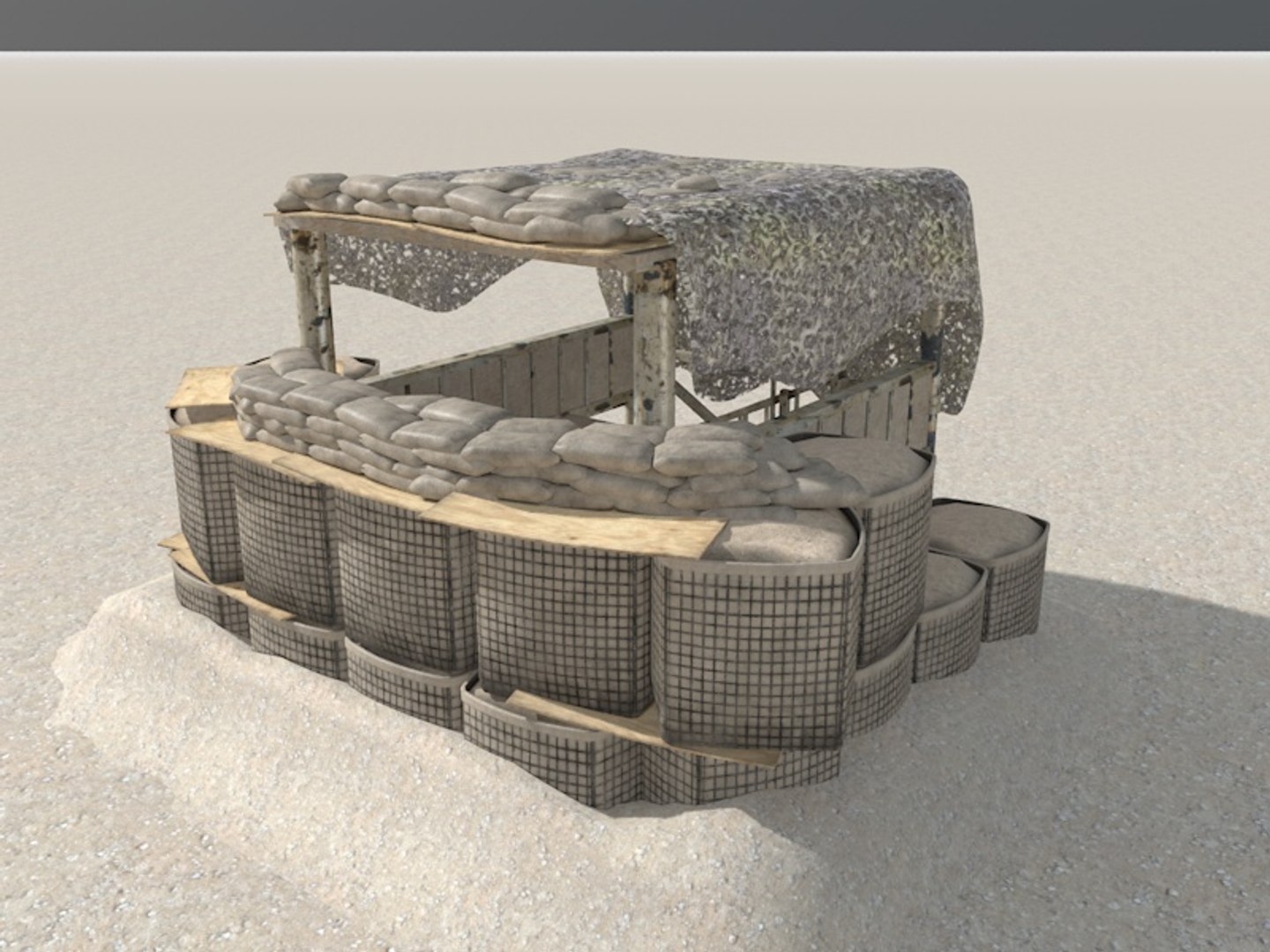 3d Outpost Military Model