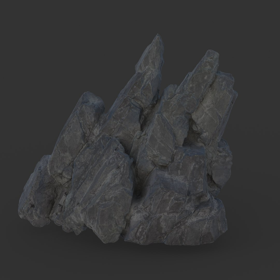 8 Low Poly PBR Black Spiky Modular Rocks 3D Model - TurboSquid 2162407