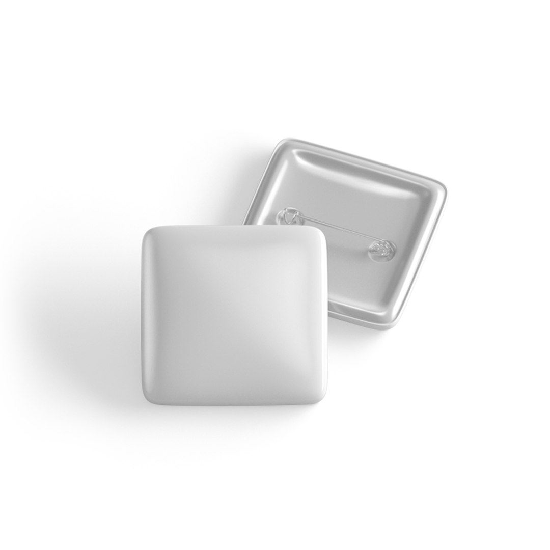 3D model White Square Button Badge - plastic clutch pin - TurboSquid ...