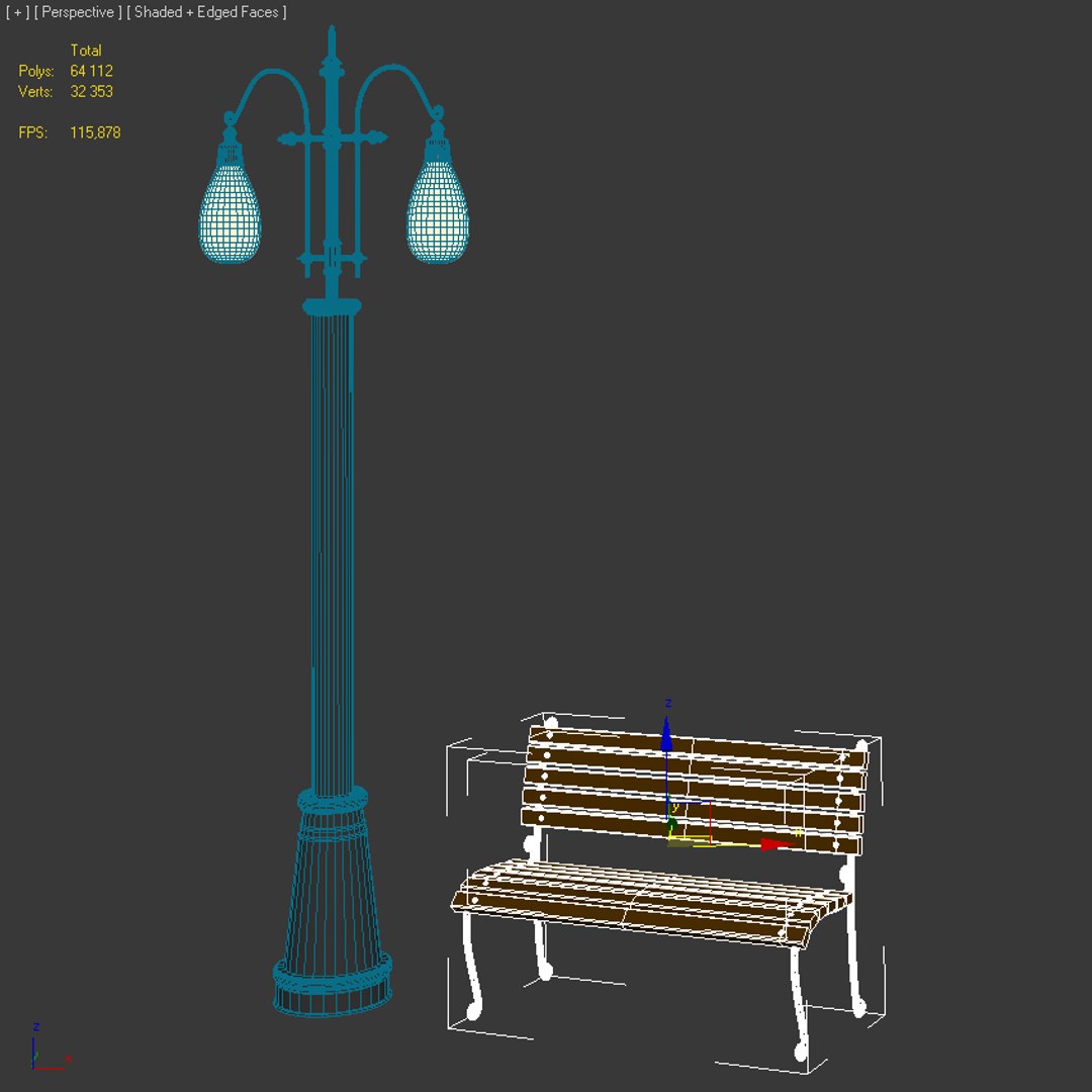 Max Cartoon Street Lamp Bench