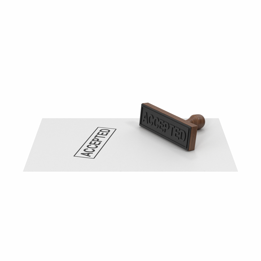 Accepted Document And Wooden Stamp 3D Model - TurboSquid 2387699