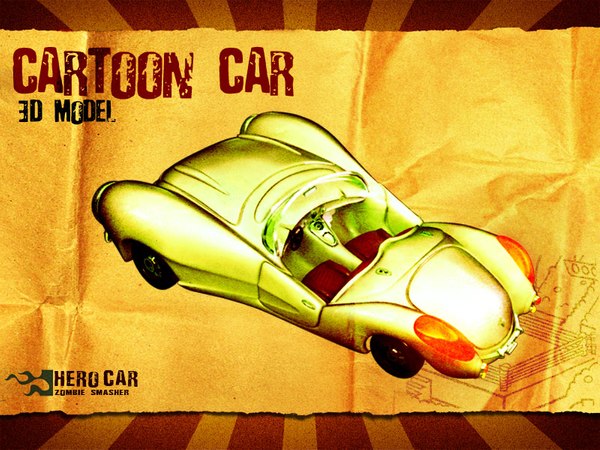 3d ma cartoon car