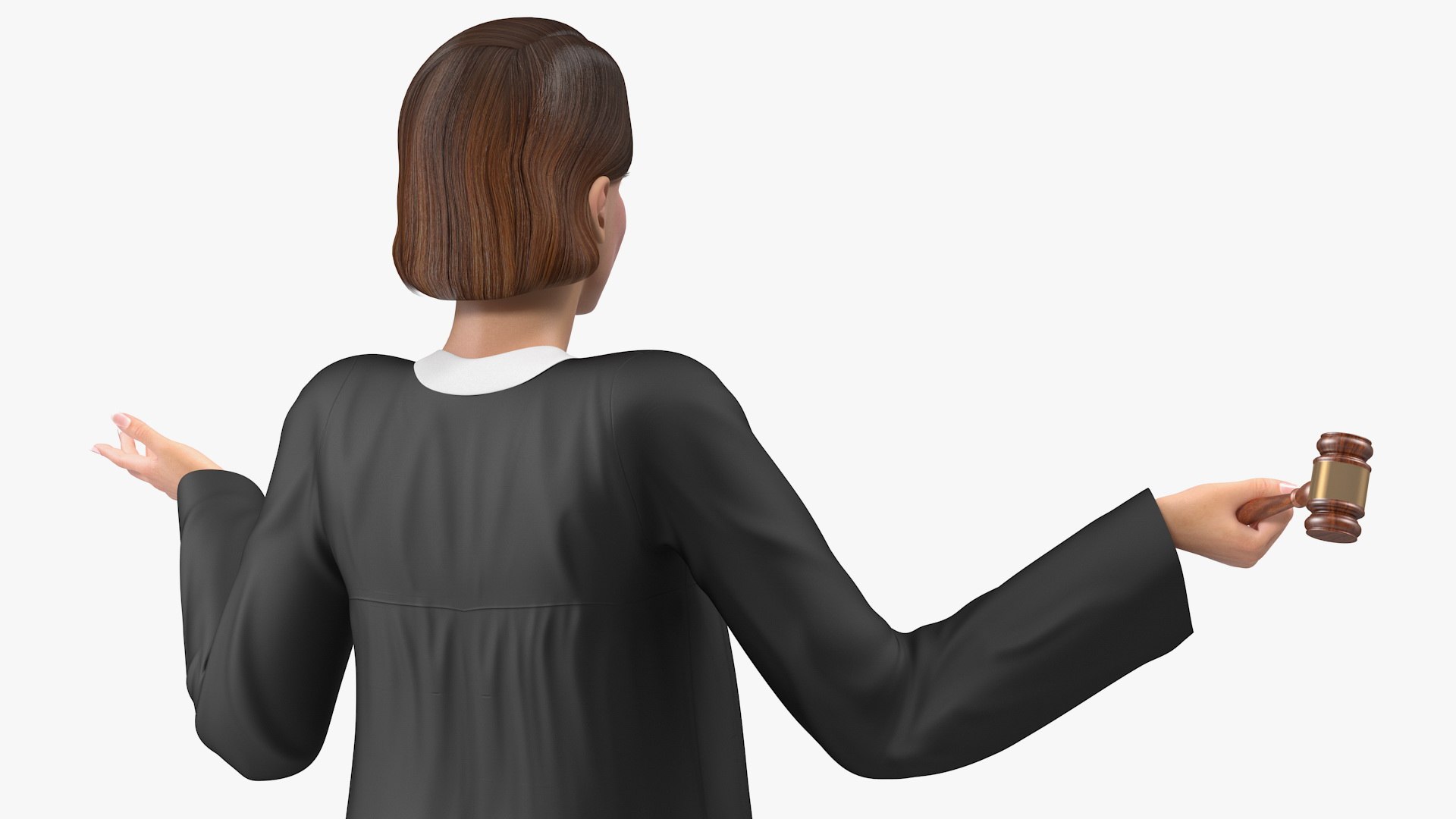 3D female magistrate holding gavel model - TurboSquid 1614306