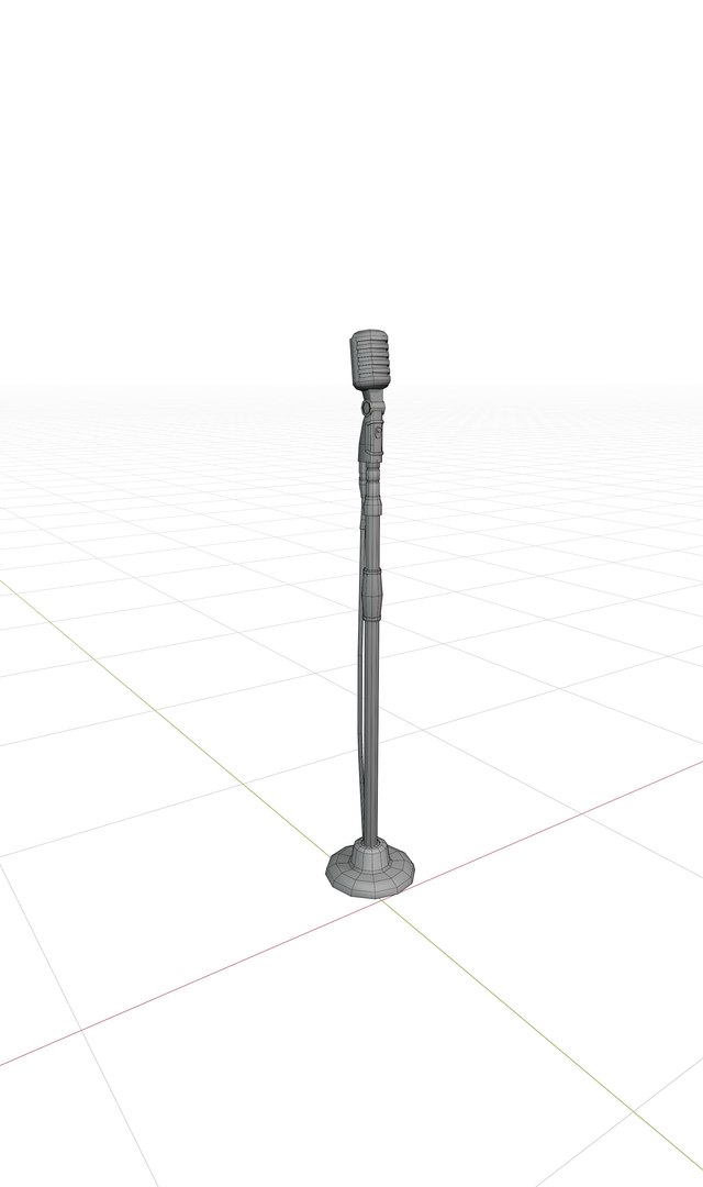 3D Low Poly Vintage Microphone - TurboSquid 2241411